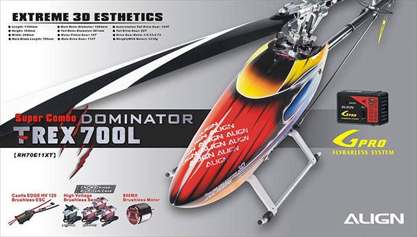 ALIGN Trex 700L DOMINATOR con sistema flybarless GPro - HobbyMedia